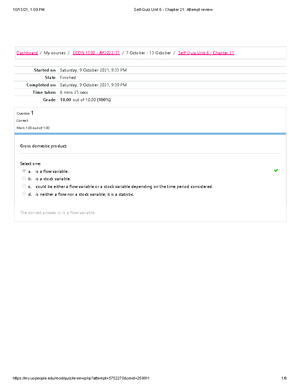 Review Quiz #1 Attempt review 001 - Question 1 Correct Mark 1 out of 1 ...