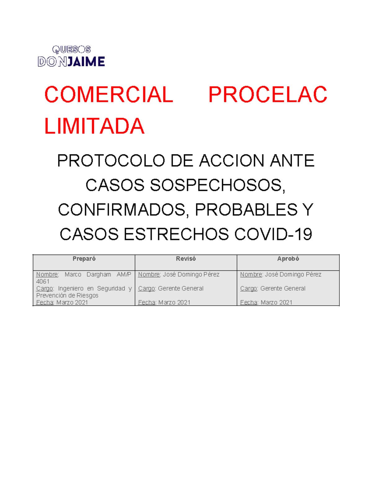 Protocolo de accion ante casos Procelac 2021 - COMERCIAL PROCELAC ...