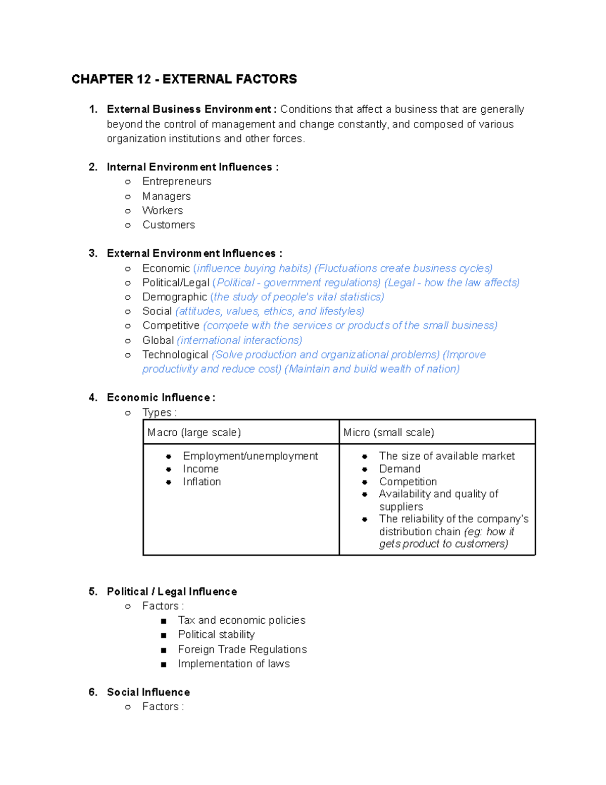 Chapter 12 - External Factors - CHAPTER 12 - EXTERNAL FACTORS External ...