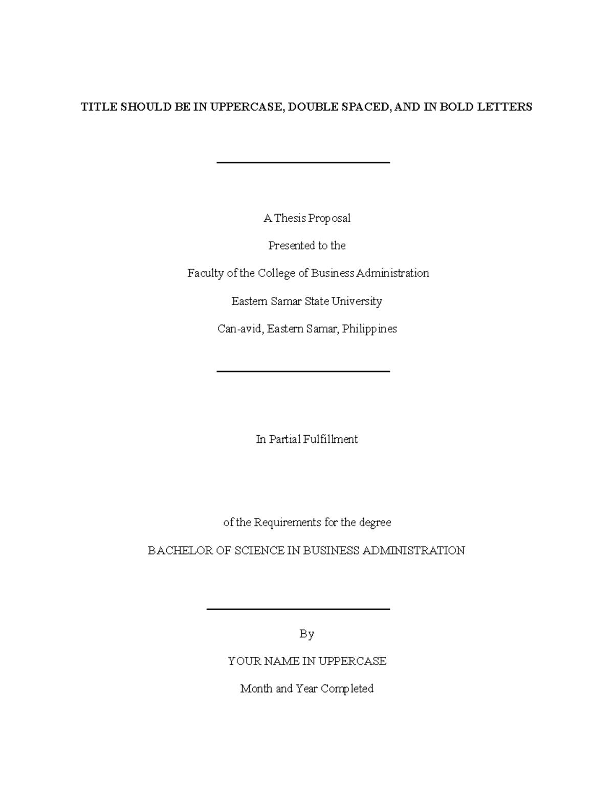 BR Format 1 3 - To give enough knowledge - TITLE SHOULD BE IN UPPERCASE ...