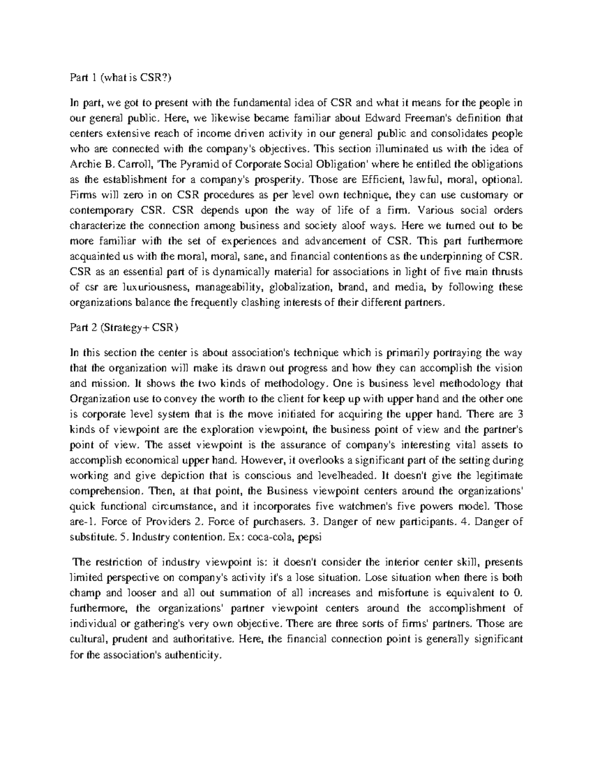 Csr basic - HRM - Part 1 (what is CSR?) In part, we got to present with the fundamental idea of ...