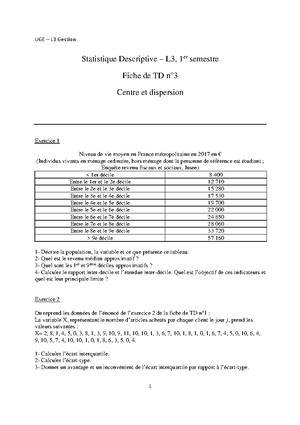 TD-2 - fiche du td2 stats S5 - UGE – L3 Gestion 1 Statistique ...