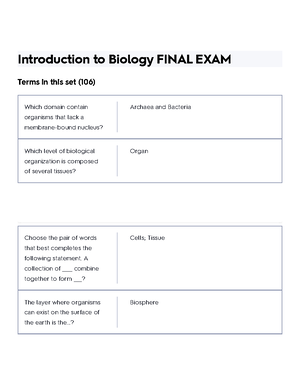 Unit 1- intro to biology final exam study guide Flashcards Quizlet ...