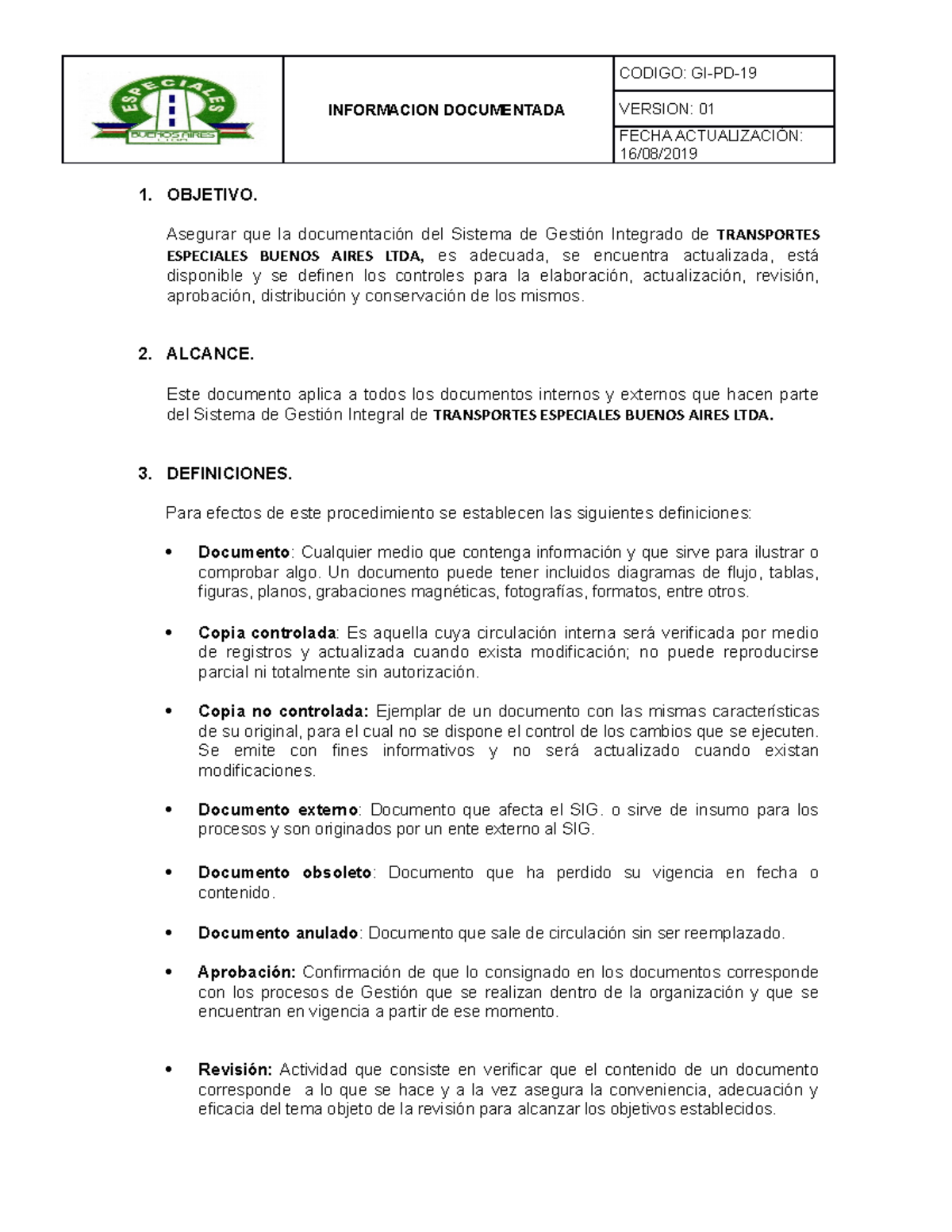 Informacion Documentada iso 9001:2015 - INFORMACION DOCUMENTADA VERSION ...