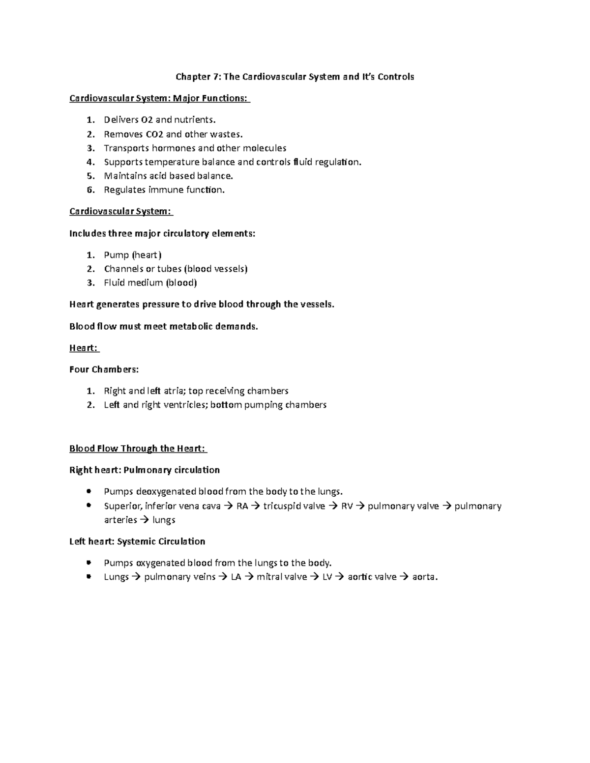 Exercise Physiology Chapter 7 The Cardiovascular System and Its Control ...