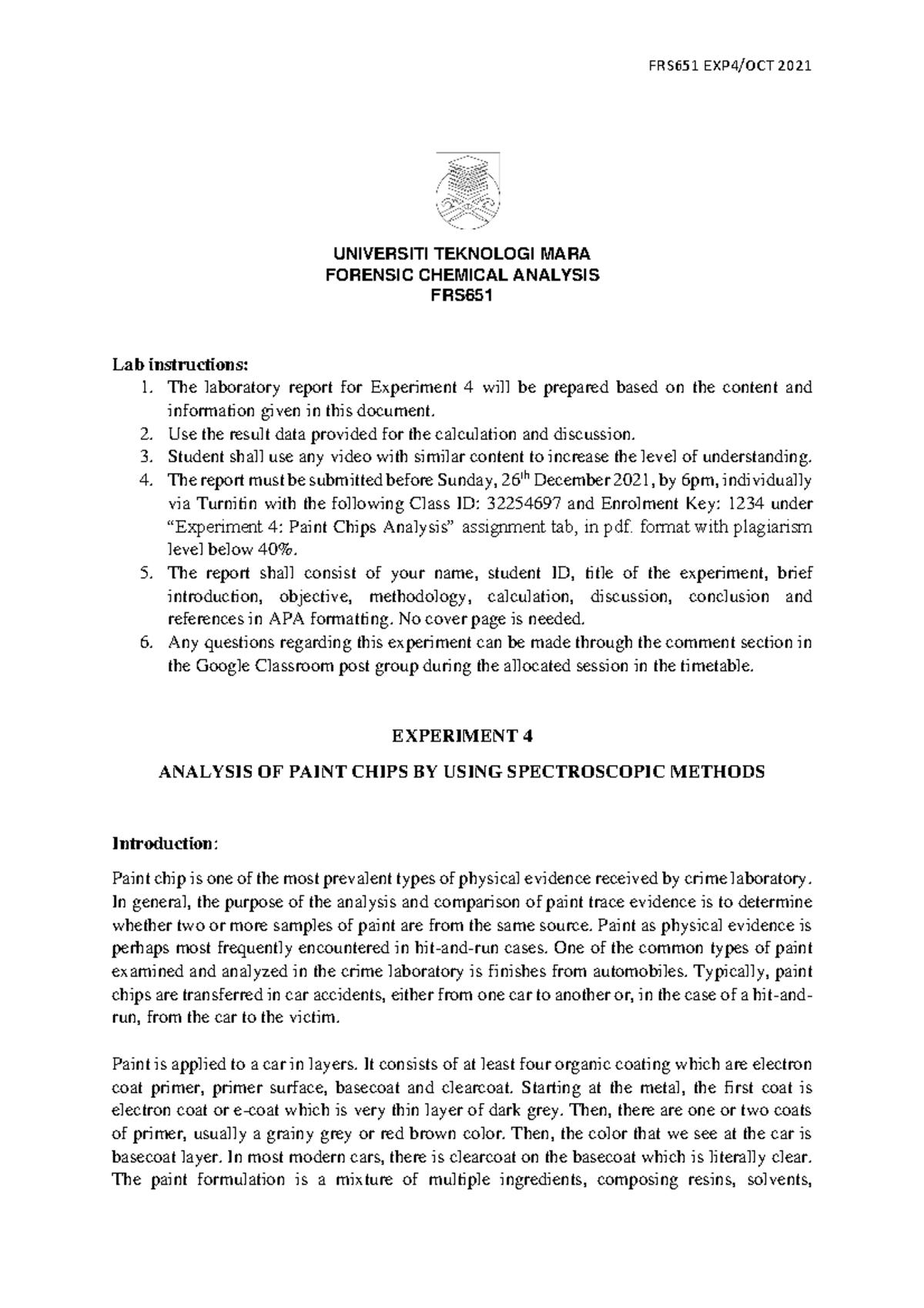 Experiment 4 LAB Instruction AND Manual - UNIVERSITI TEKNOLOGI MARA ...