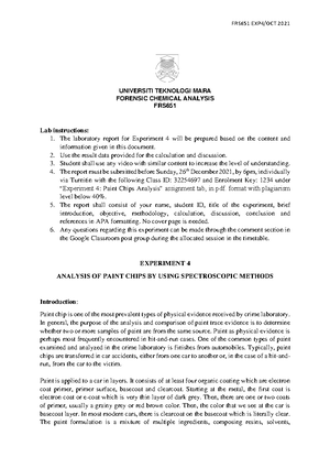 EXP TLC INK - FACULTY OF APPLIED SCIENCES LABORATORY REPORT FORENSIC ...