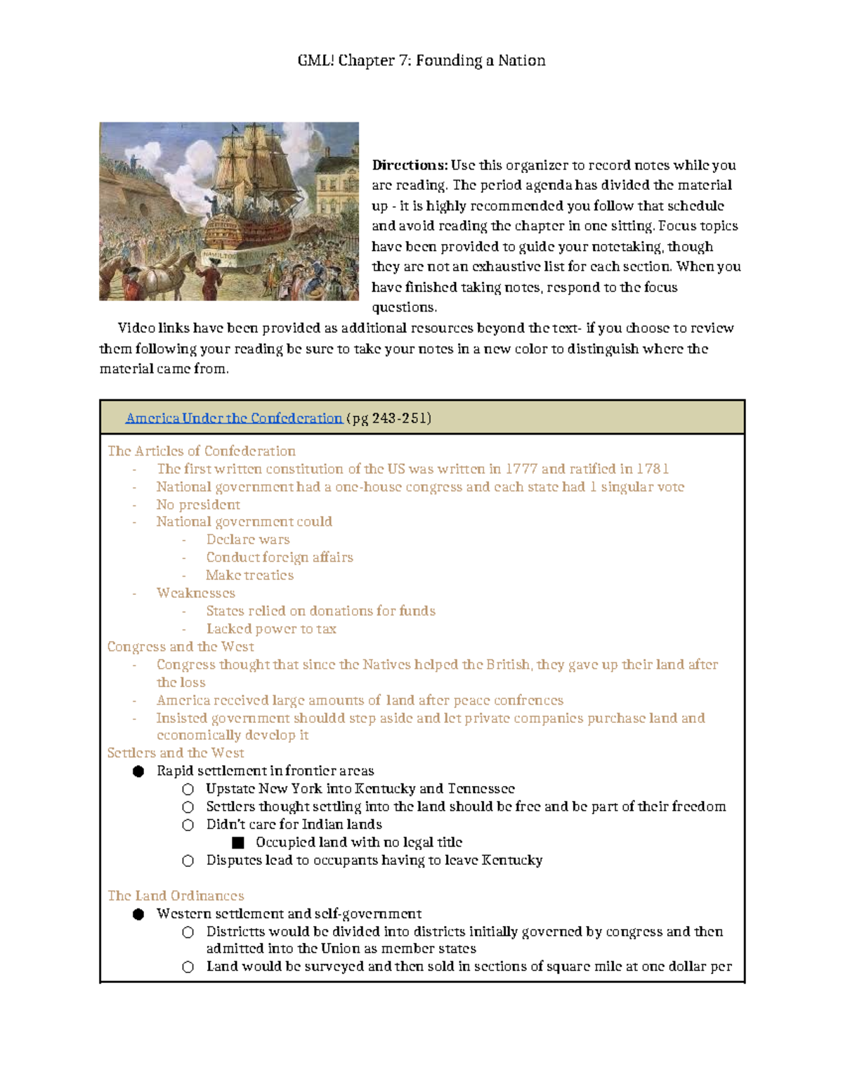 Marcos Hernandez - GML Chapter 7 Founding a Nation - Directions: Use ...