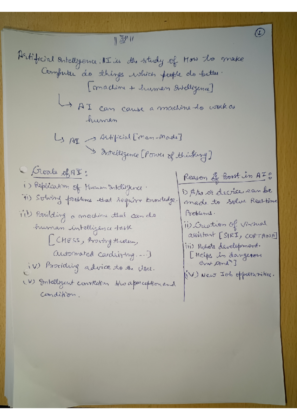 AI Notes - 1 113311 Artificial Intelligence AI is the study of How to ...