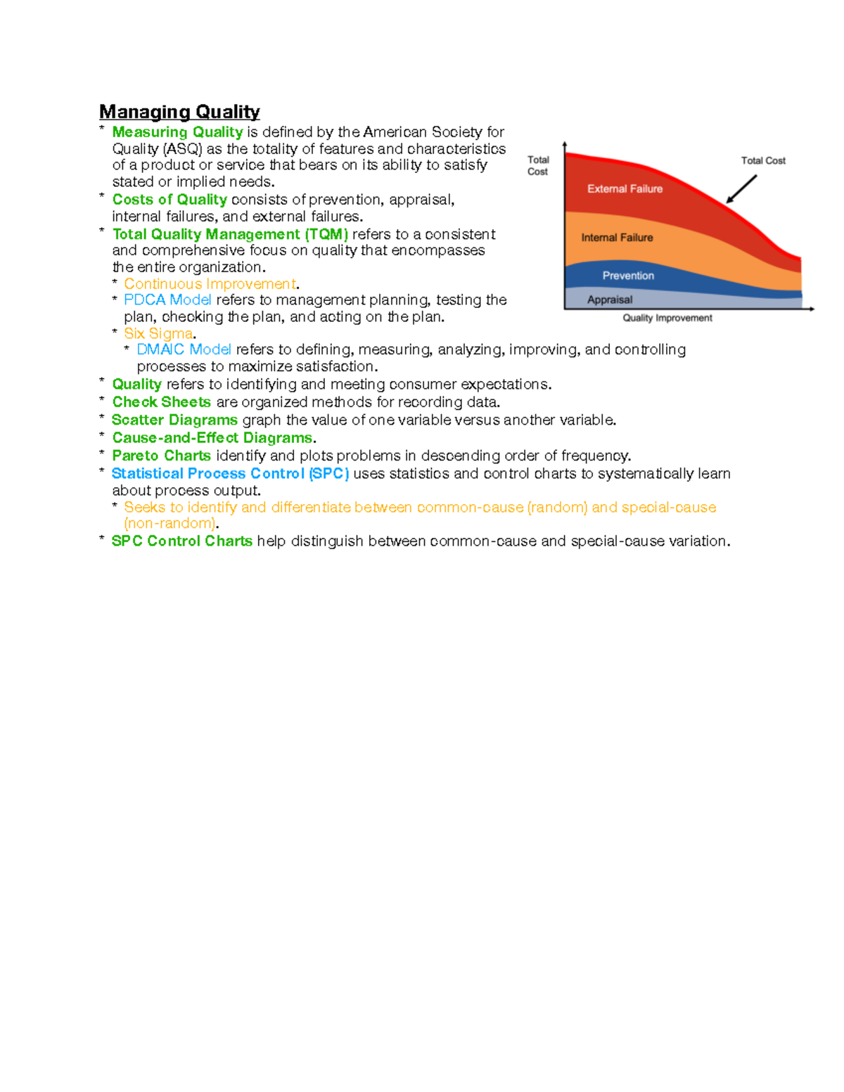Chapter 4: Managing Quality - Managing Quality Measuring Quality is defined by the American ...
