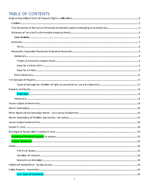 Property Attack Outline - Concept of Ownership Right to Possess and Use ...