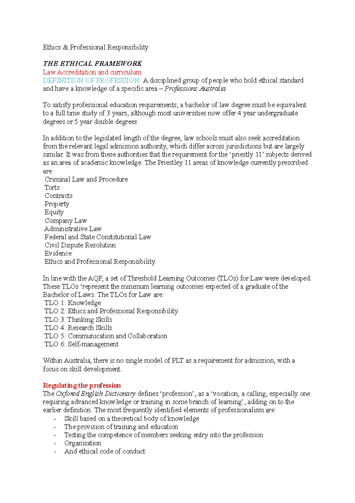 Ethics EXAM Notes - Ethics & Professional Responsibility THE ETHICAL ...