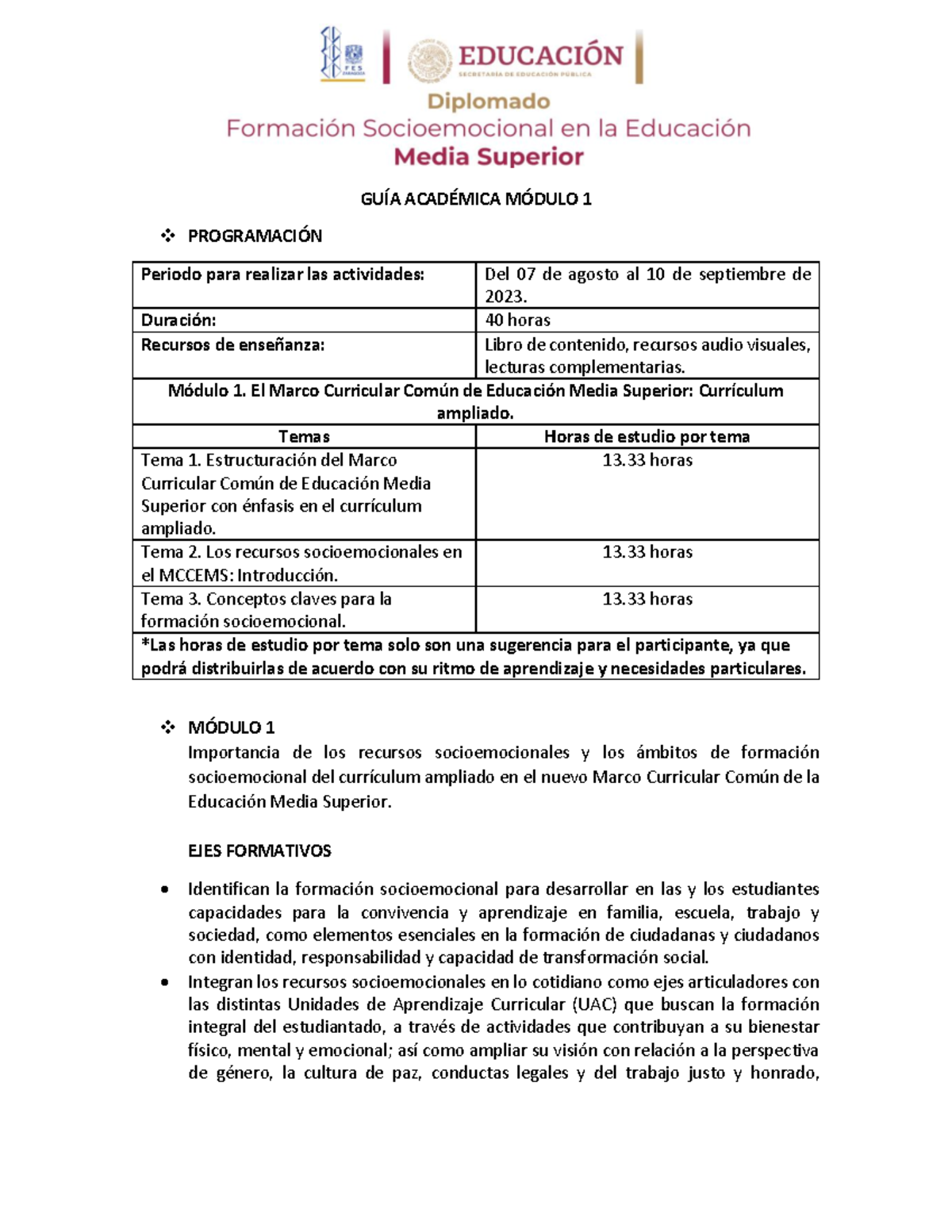 GUÍA Académica Módulo 1 - GUÕA ACAD.. M”DULO 1 PROGRAMACI”N Periodo para realizar las ...