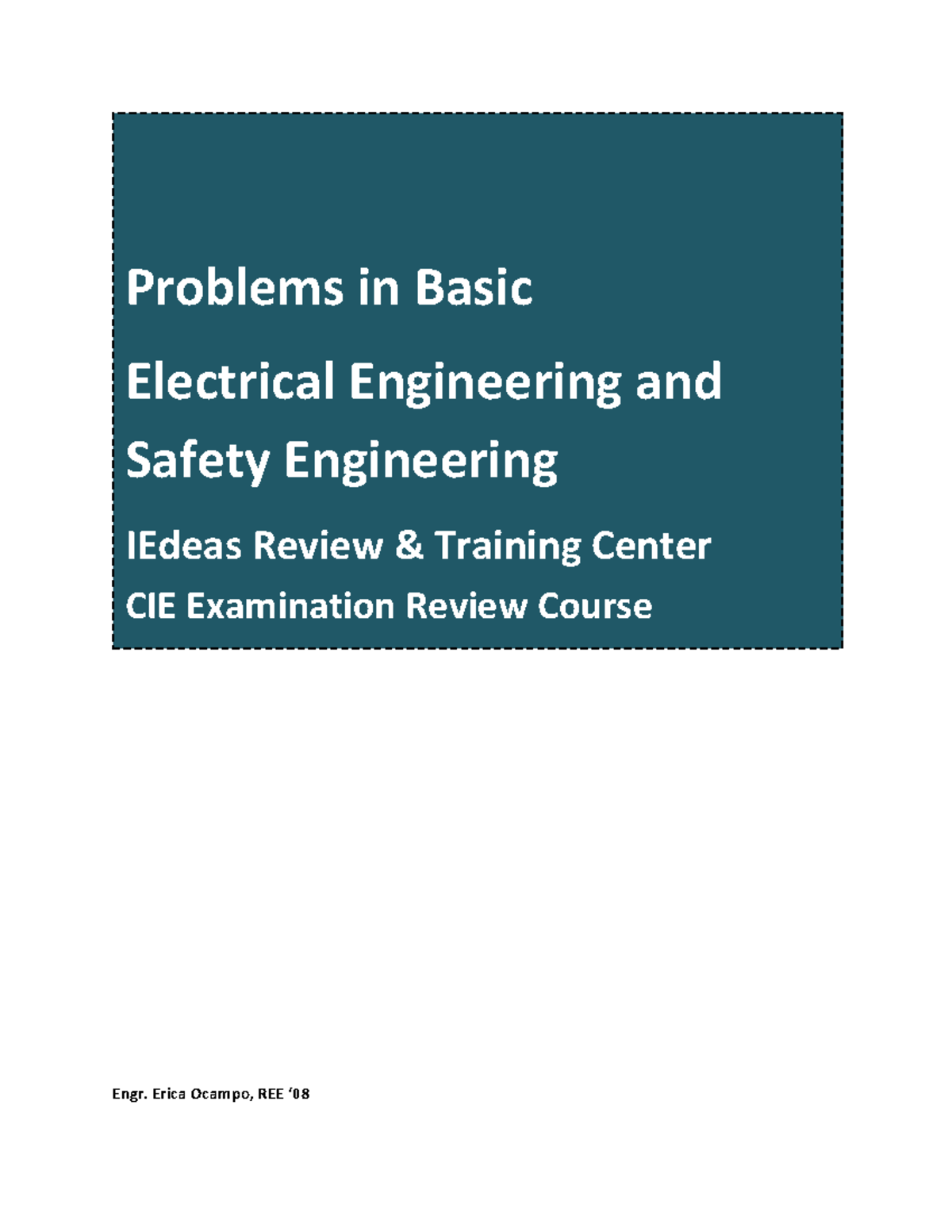 Solved problems in EE Safety Engg 2013 - Engr. Erica Ocampo, REE ...