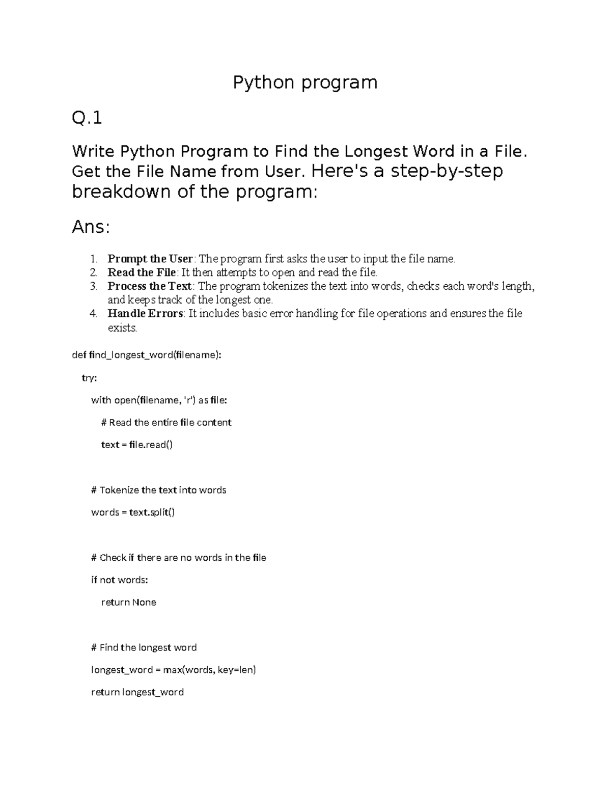 New asssinment - fgfdg - Python program Q. Write Python Program to Find ...