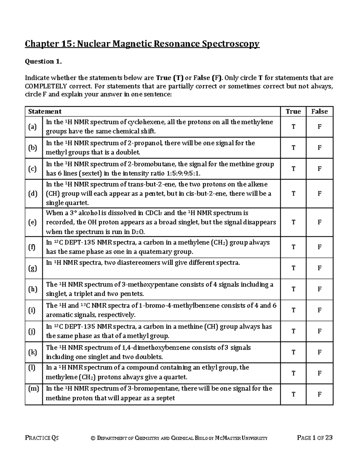 Chapter 15 - practice questions - Chapter 15: Nuclear Magnetic ...