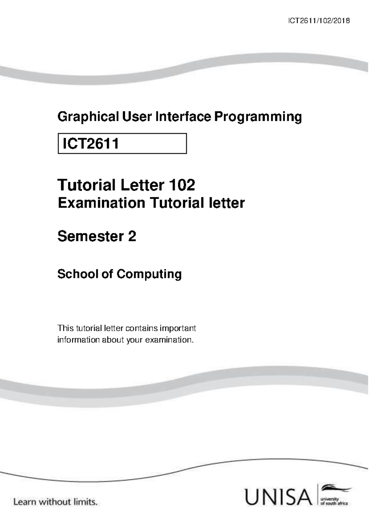 ICT2611+exam+guidelines++semester 2+2018 + paper 1 - ICT 2611 / 102 ...