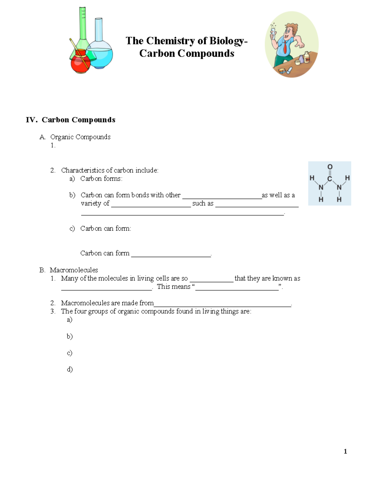 Chem Life Carbon Notes - The Chemistry of Biology- Carbon Compounds IV ...