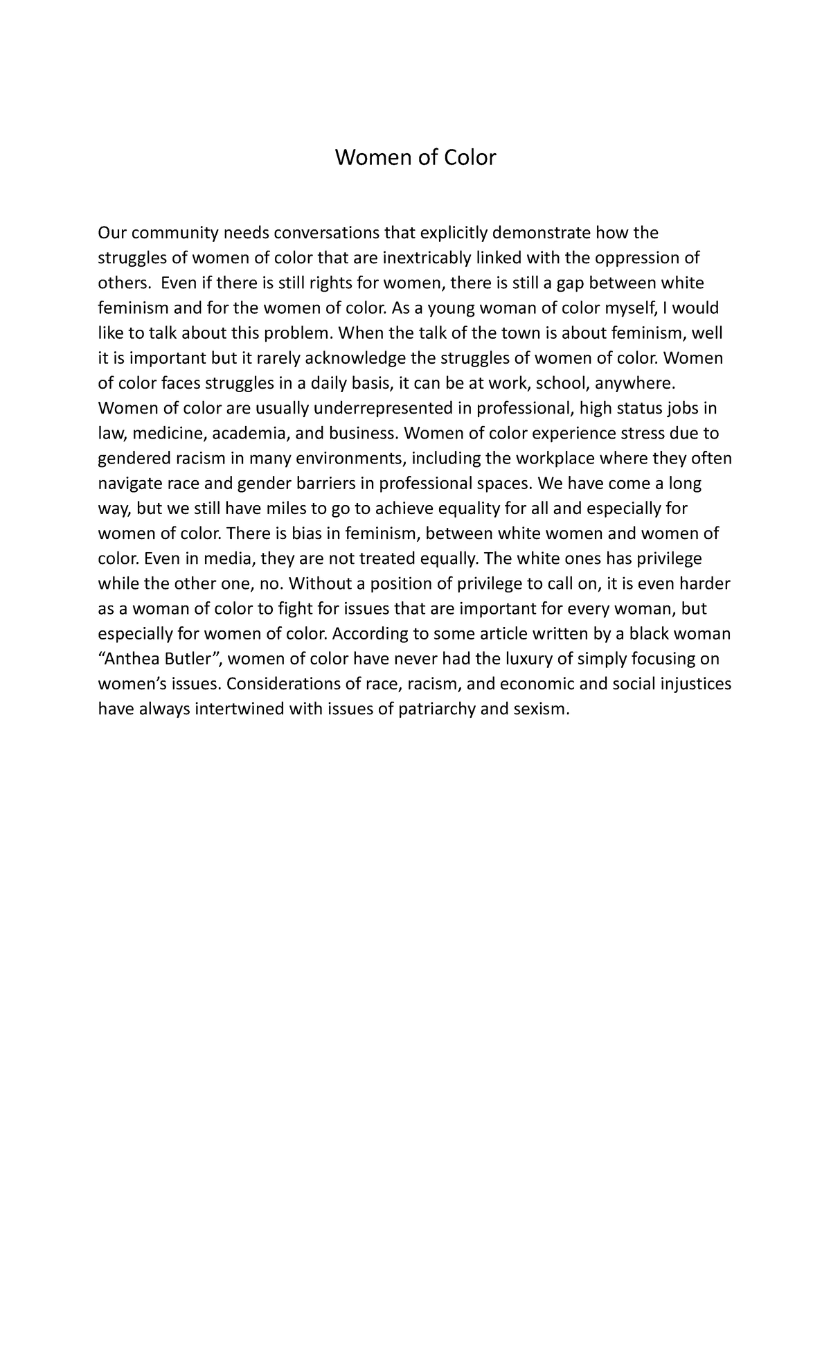 WOCs - notes - Women of Color Our community needs conversations that ...