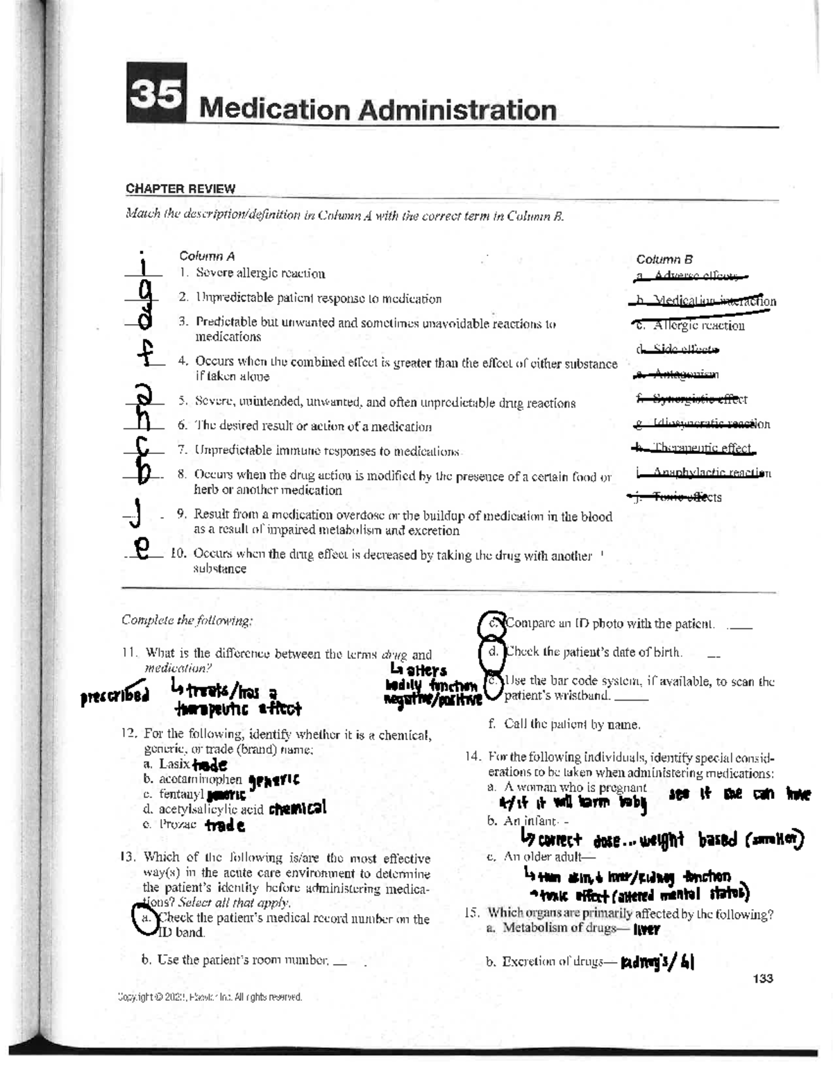 Medication Administration Study Guide Activity - NUR 207 - Studocu