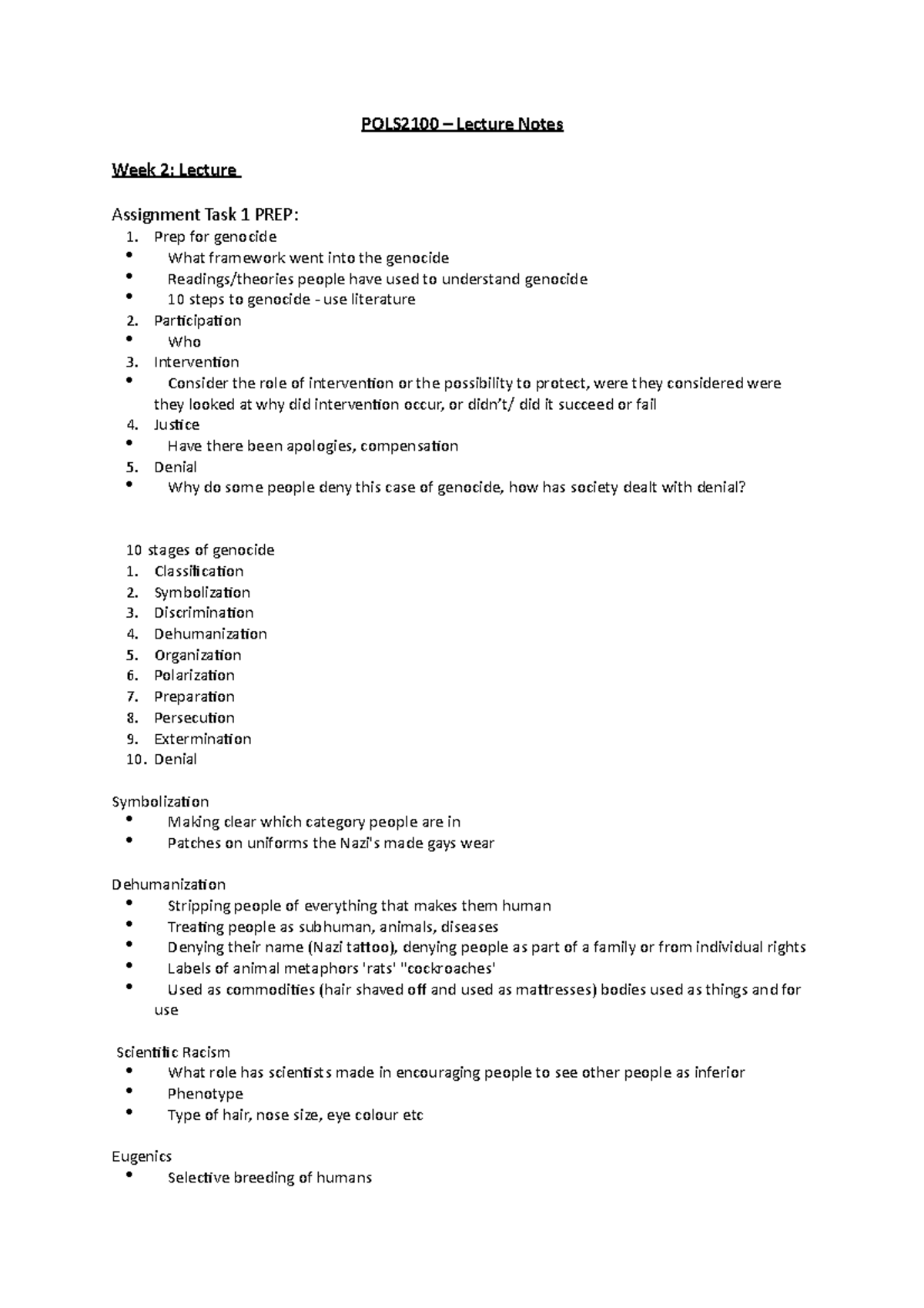 POLS2100 Weeks 2, 3, 4, 6 - POLS2100 – Lecture Notes Week 2: Lecture ...