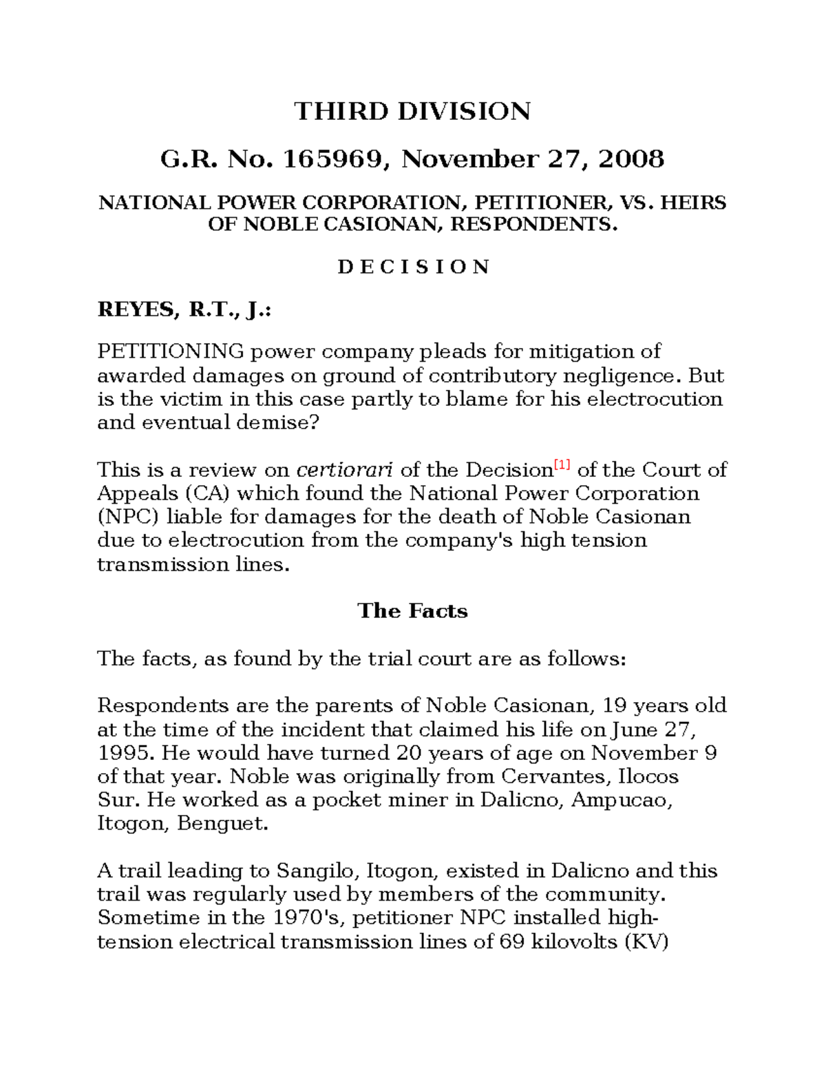 Cases Noble vs People - THIRD DIVISION G. No. 165969, November 27, 2008 ...