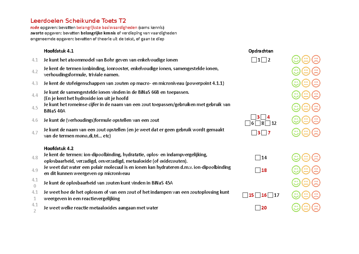 Leerdoelen-Scheikunde-Toets-T2 - Leerdoelen Scheikunde Toets T rode ...