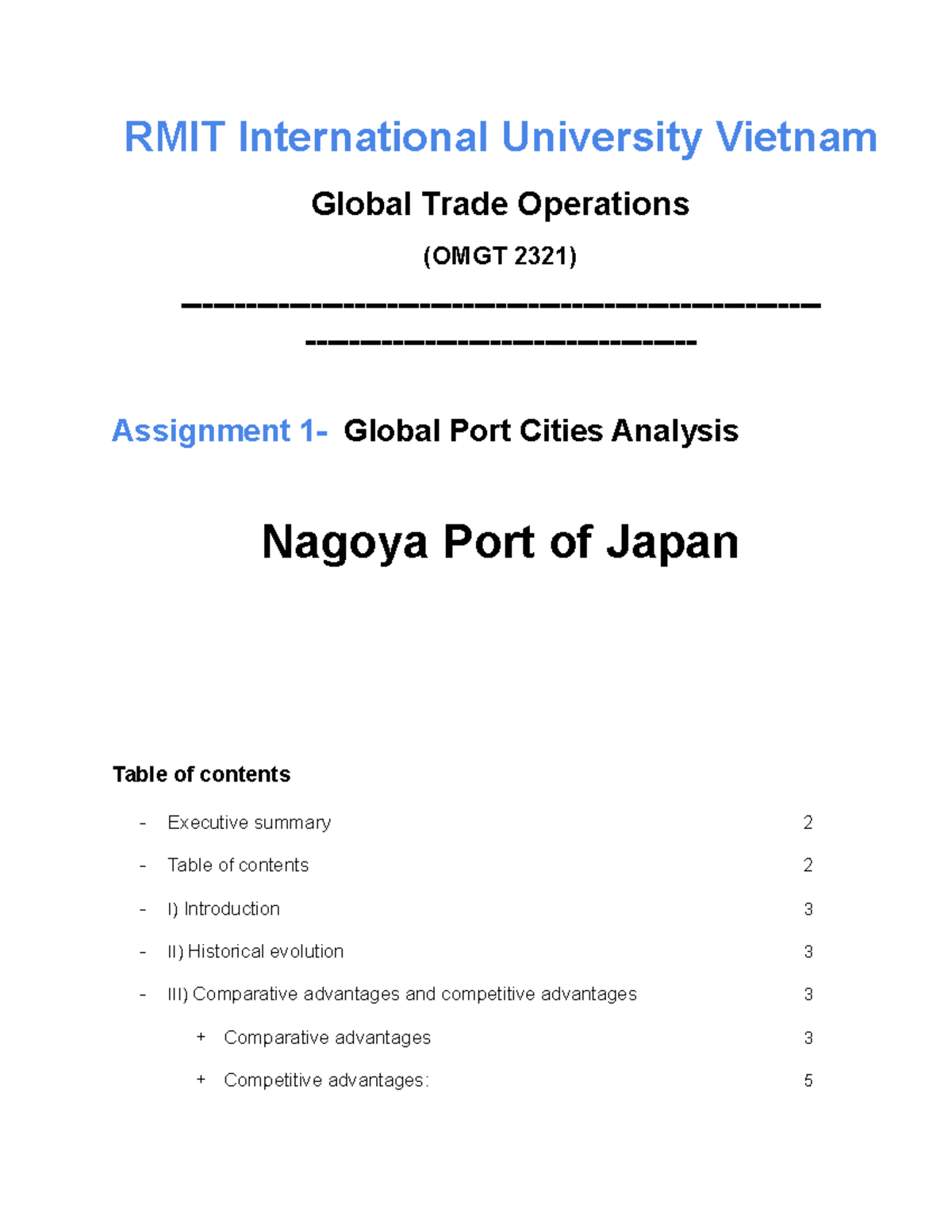 OMGT-2321 Asm-1 - Assignment is for reference only - RMIT International ...