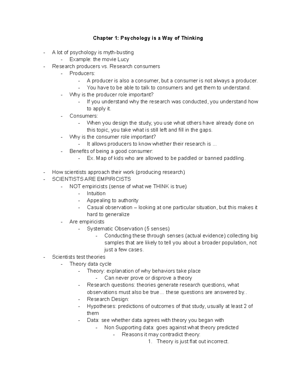 Chapter 1: Psychology is a Way of Thinking - Chapter 1: Psychology is a ...