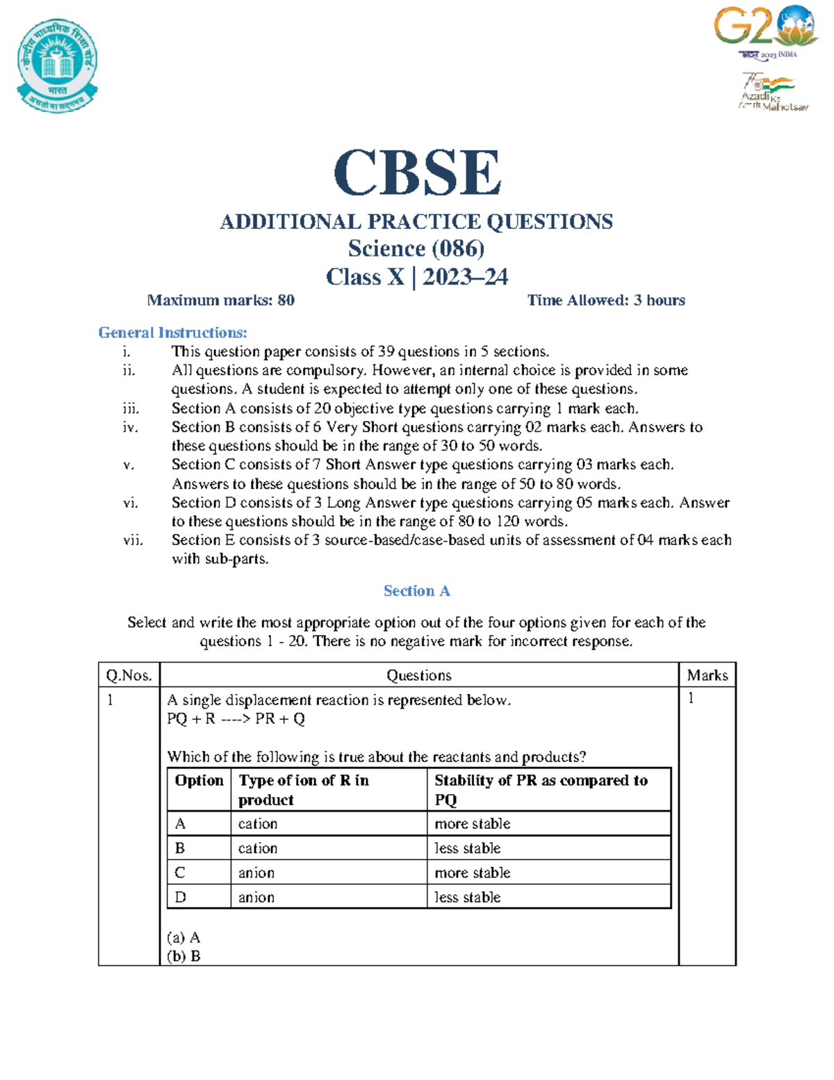 Science-PQ - Practice questions for boards class 10 - CBSE ADDITIONAL ...