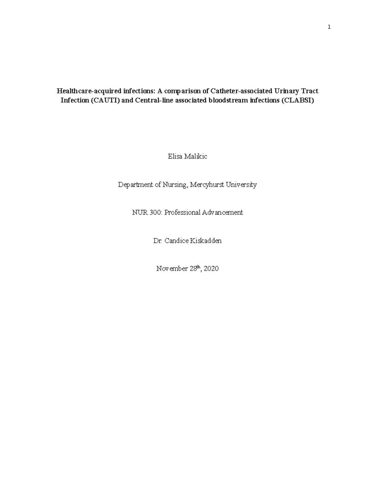 Scholarly Paper Discussion revivied 2 - Copy - Healthcare-acquired ...
