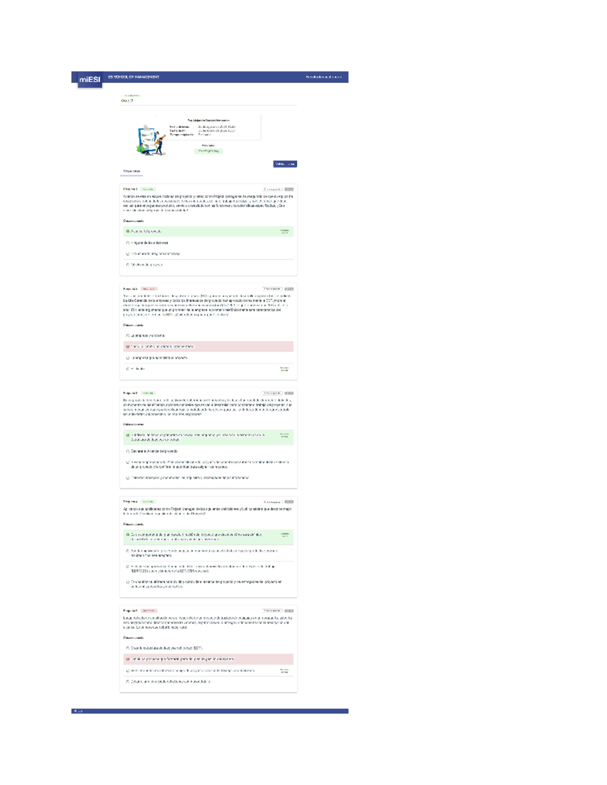 Doc1 - Pruebas tecnicas - miESI ESI SCHOOL OF MANAGEMENT Resultado cuestionario Cuestionario ...