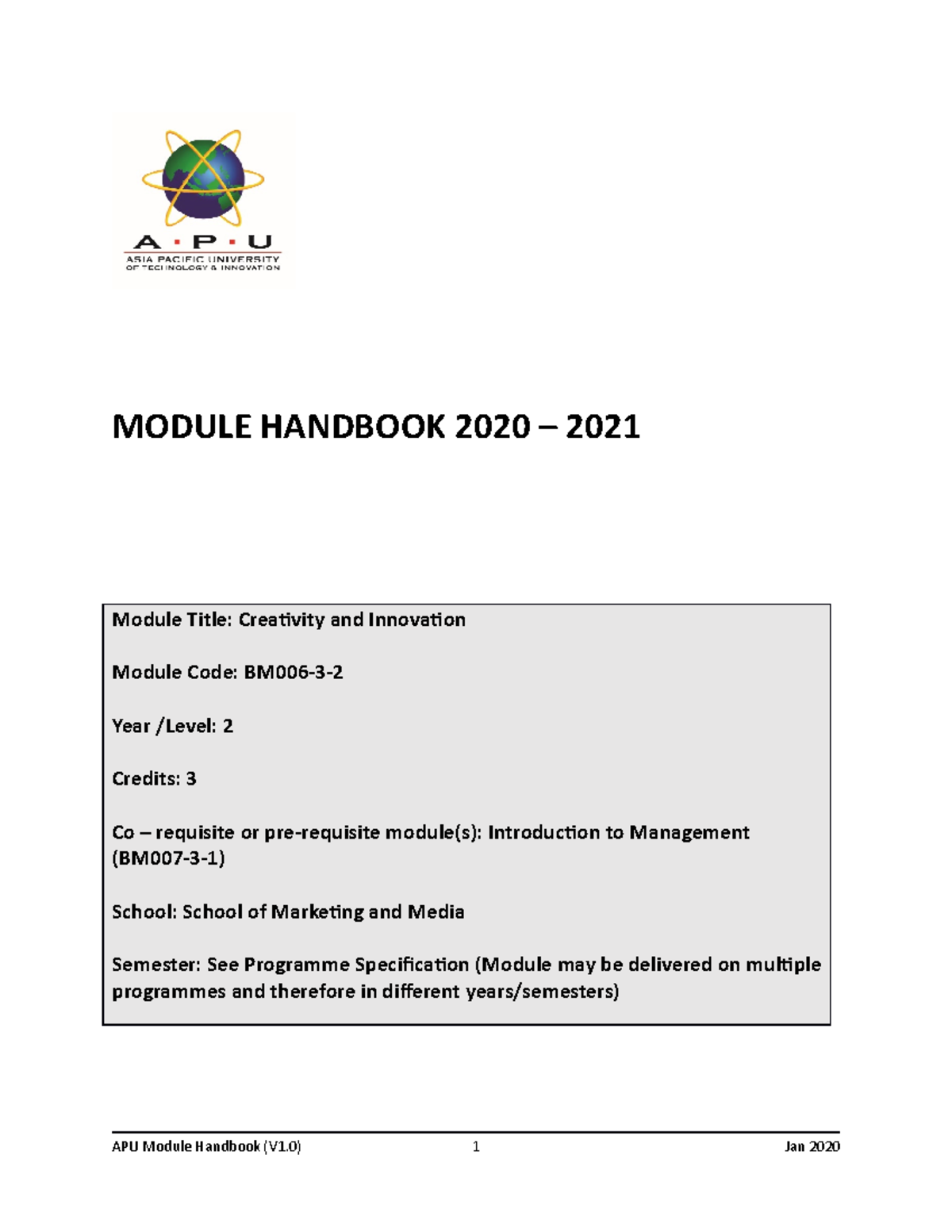Module Handbook-BM006-3-2-Creativity and Innovation (VD1) Jan 2020 ...