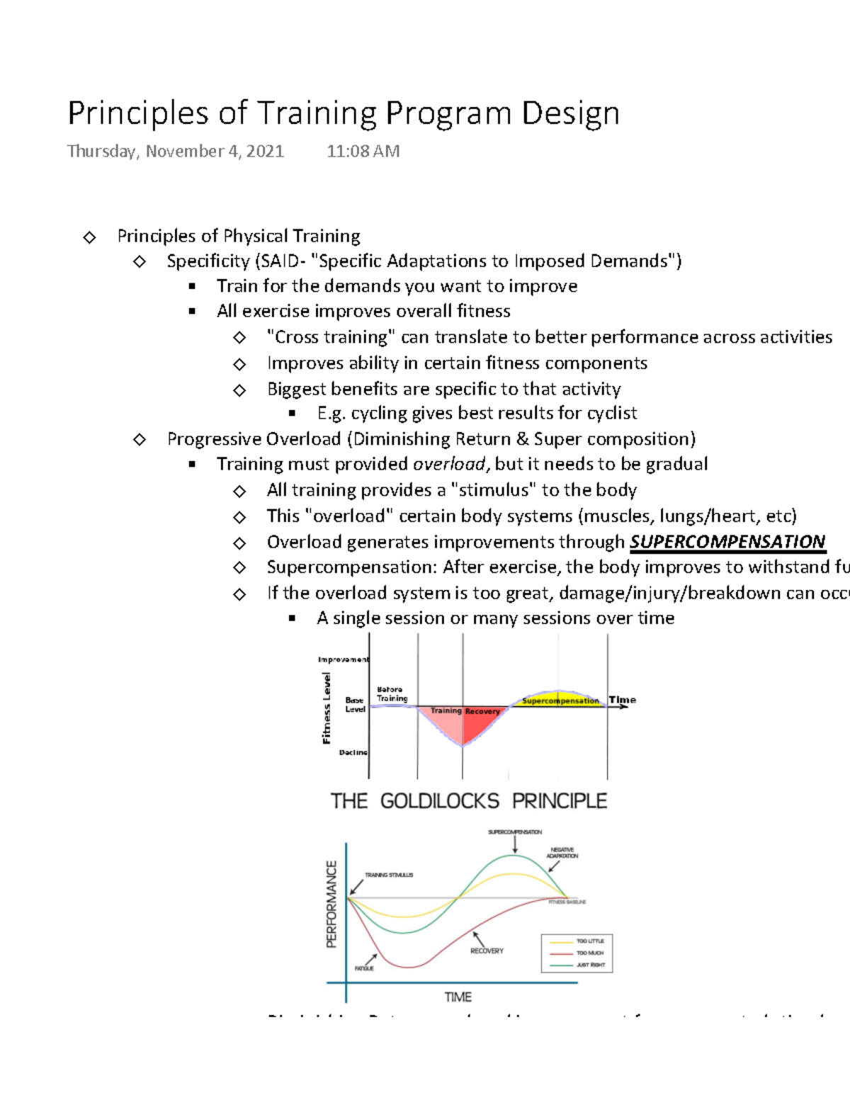EX 100 training program design - Principles of Physical Training ...