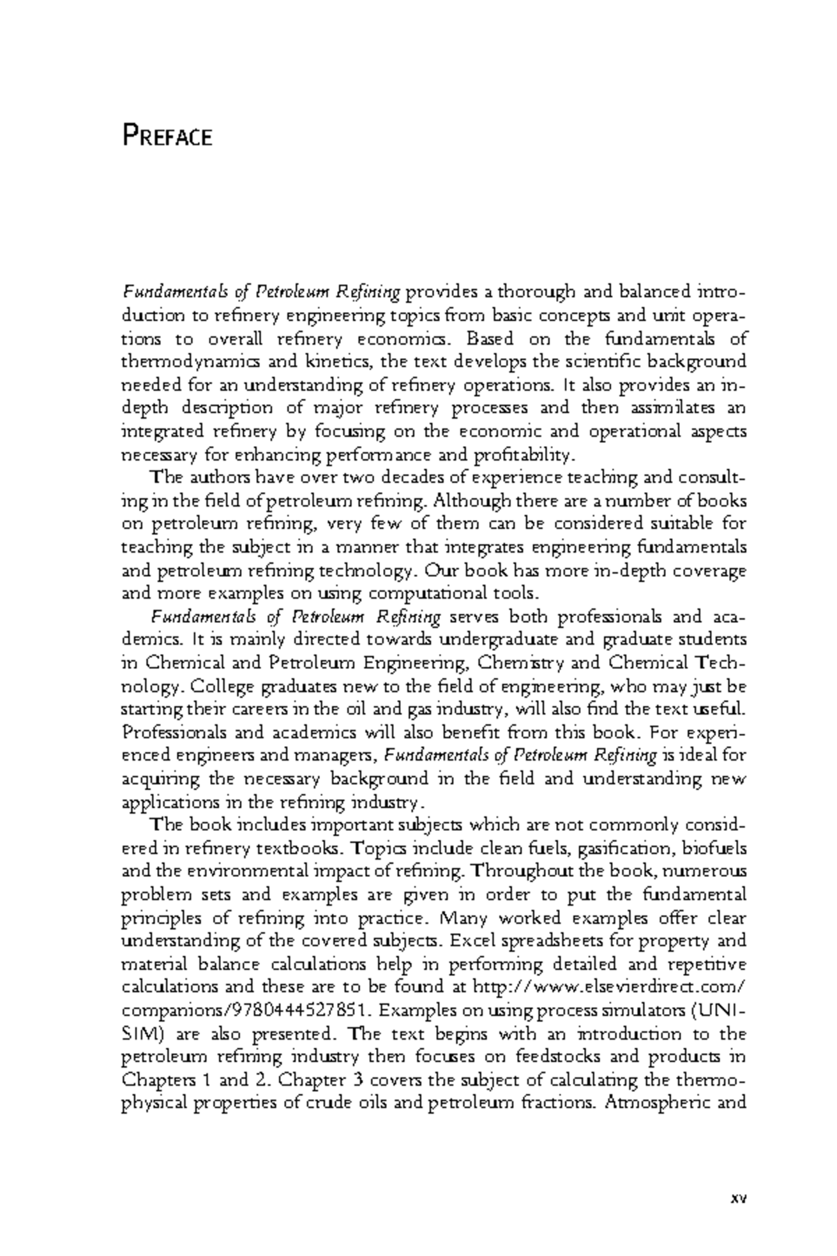 Preface 2010 Fundamentals-of-Petroleum-Refining - PREFACE Fundamentals of Petroleum Refining ...