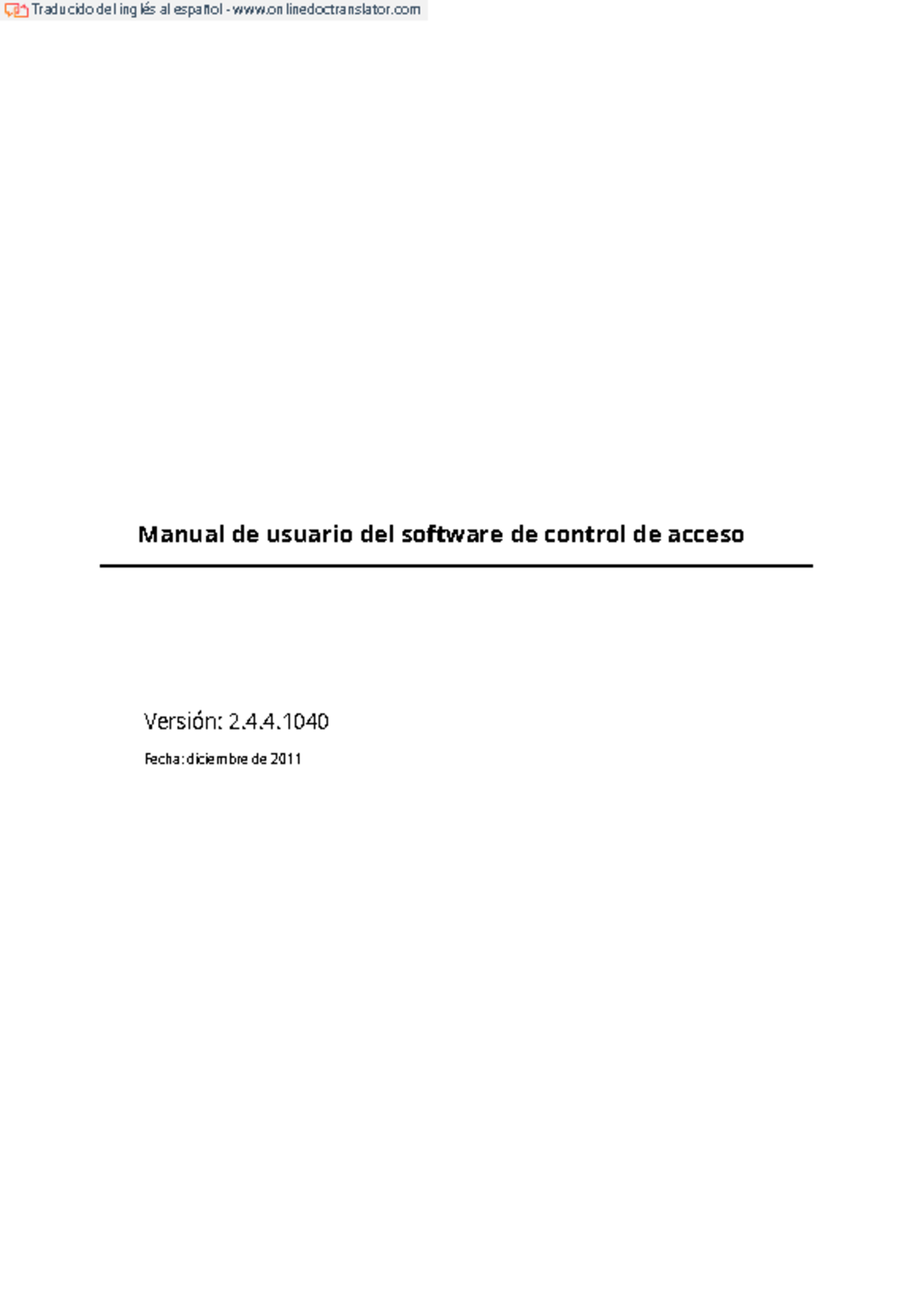 Manual-Access Control Software User Manual V2.4 - Manual de usuario del software de control de ...