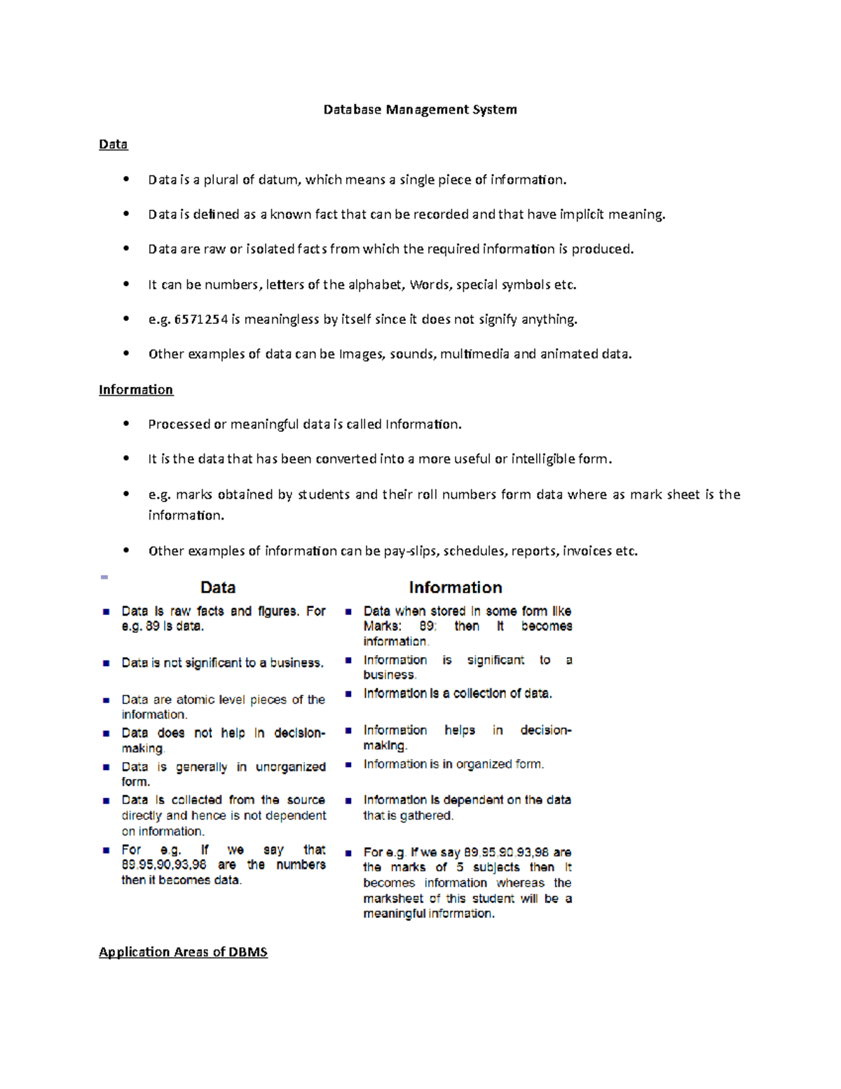 Database Management System Database Management System Data Data Is A Plural Of Datum Which