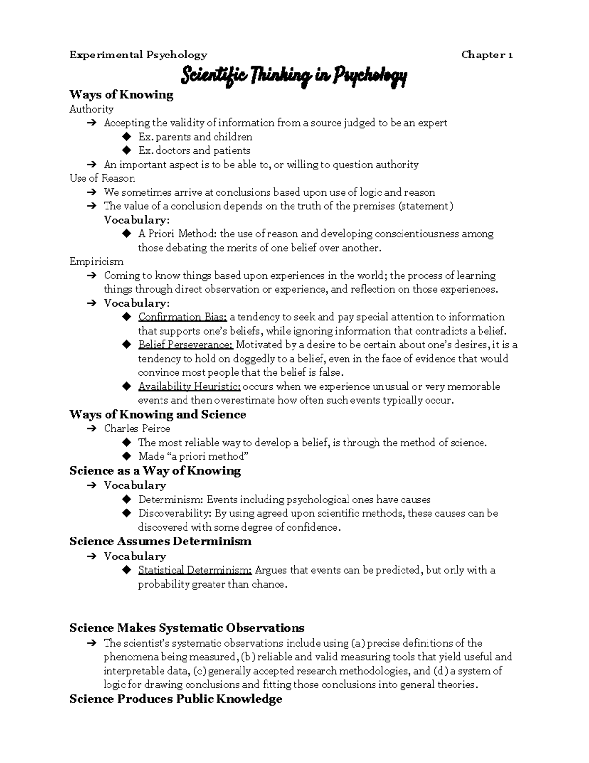 Experimental Psychology Notes - Experimental Psychology Chapter 1 ...