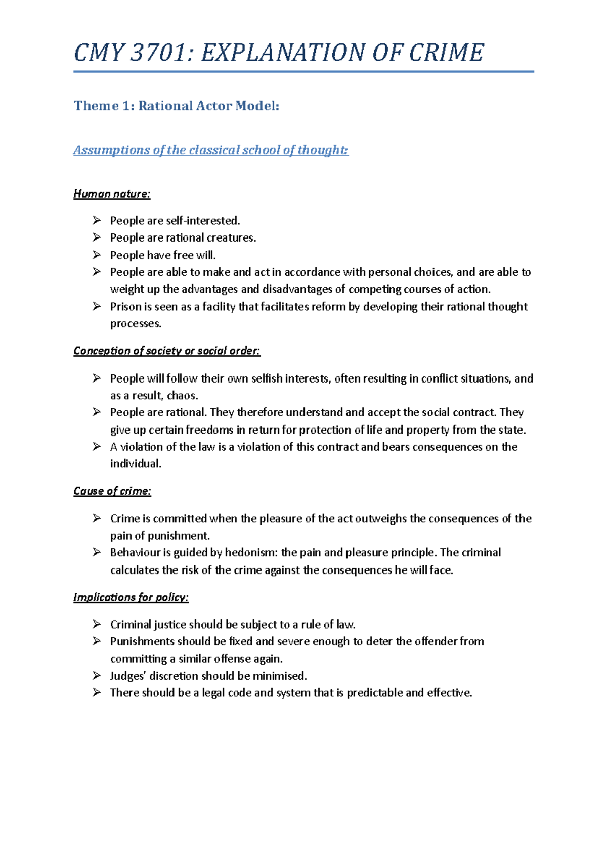CMY-3701-theme-1-summarised 4 - CMY 3701: EXPLANATION OF CRIME Theme 1 ...