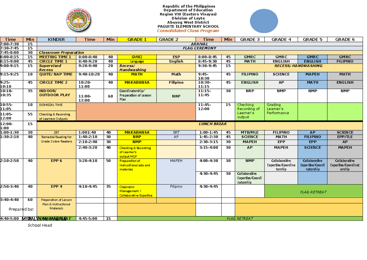 Consolidated Classroom Program 2024-2025 - Republic of the Philippines ...