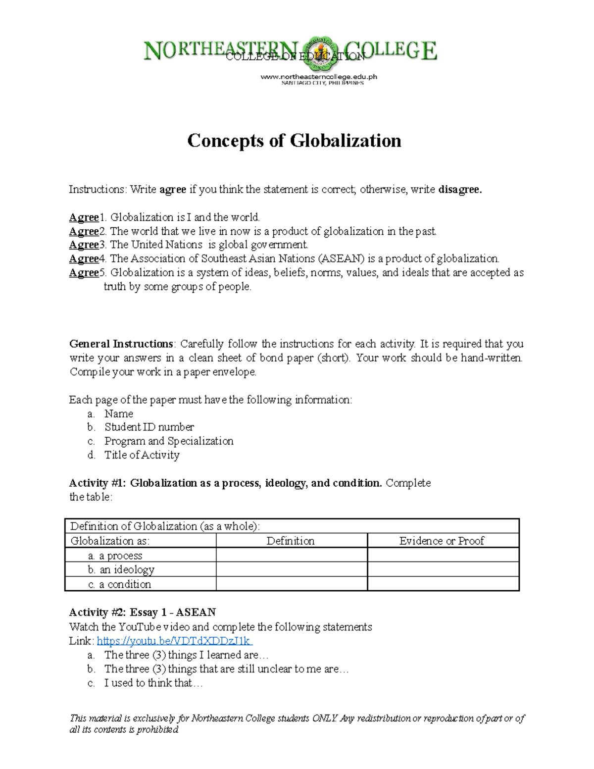 Globalization - Please help me to answer this assignment - Concepts of ...