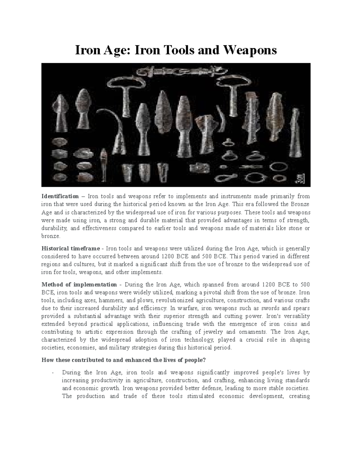 Iron Age - sjdbhcusabdfuwfyb - Iron Age: Iron Tools and Weapons ...