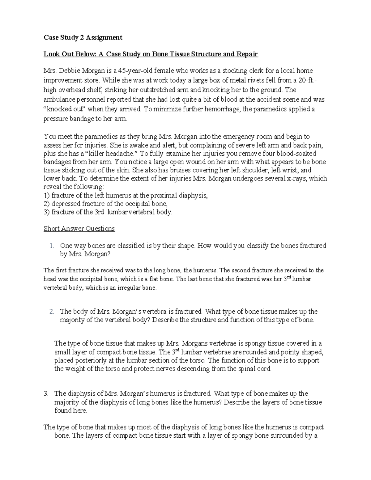 Case Study 2 Bone and Joints - Case Study 2 Assignment Look Out Below ...