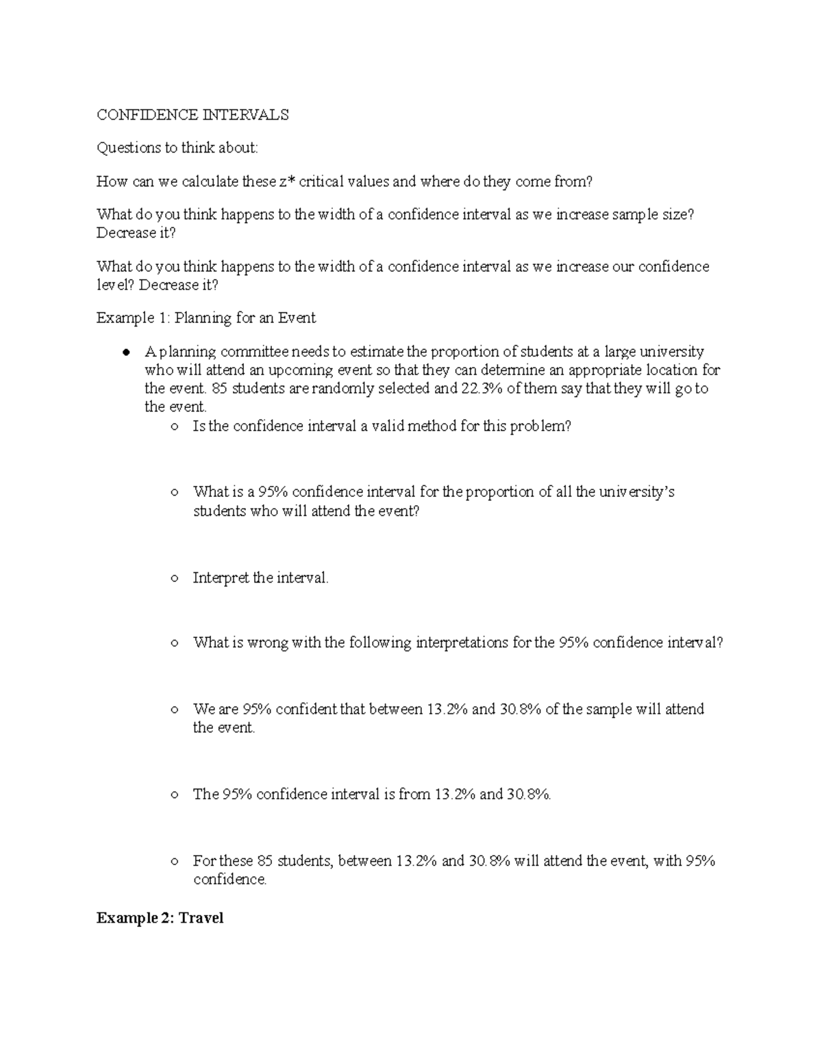 Confidence Intervals: Calculations Interpretations and Examples - Studocu