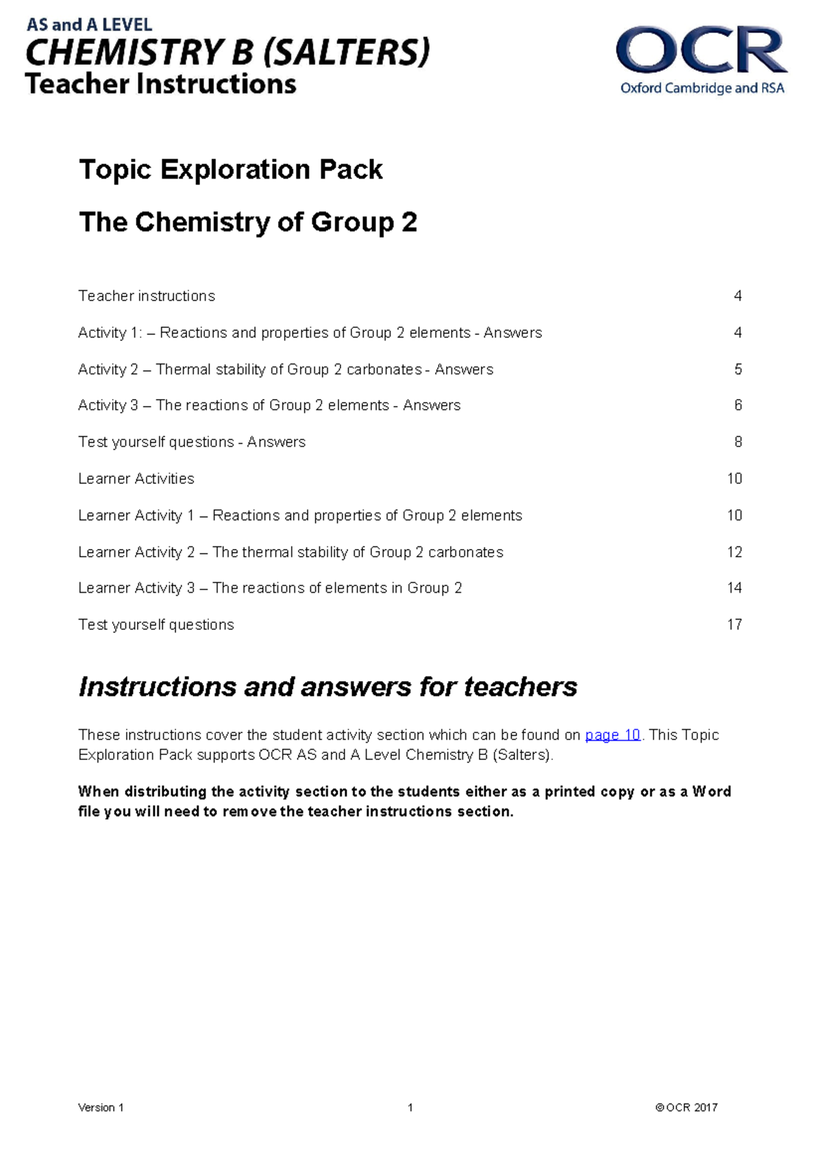 364104 the chemistry of group 2 - Topic Exploration Pack The Chemistry ...