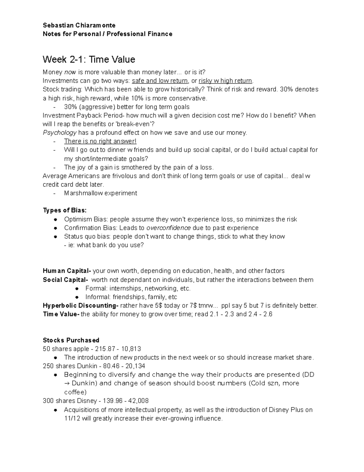 Master Notes Personal Finance - Sebastian Chiaramonte Notes for ...
