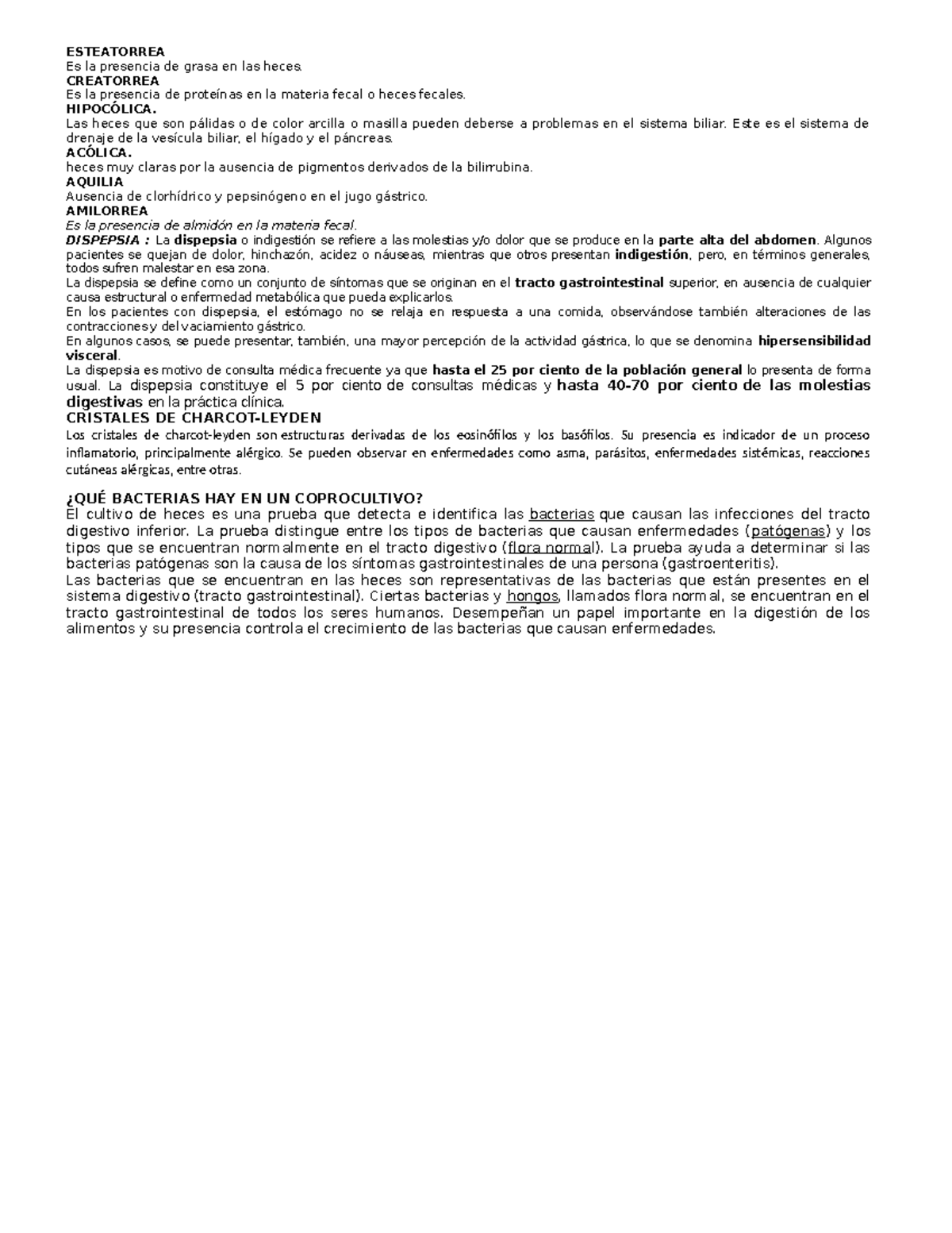 Coprologia - Microbiología - ESTEATORREA Es la presencia de grasa en ...