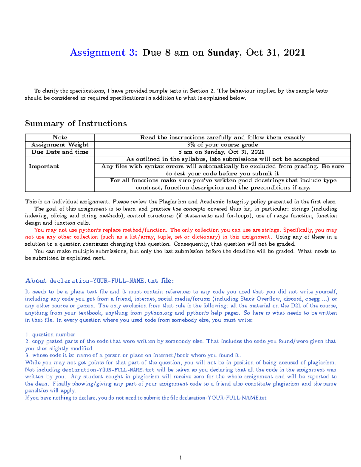 A3 - Assignment - programming - Studocu