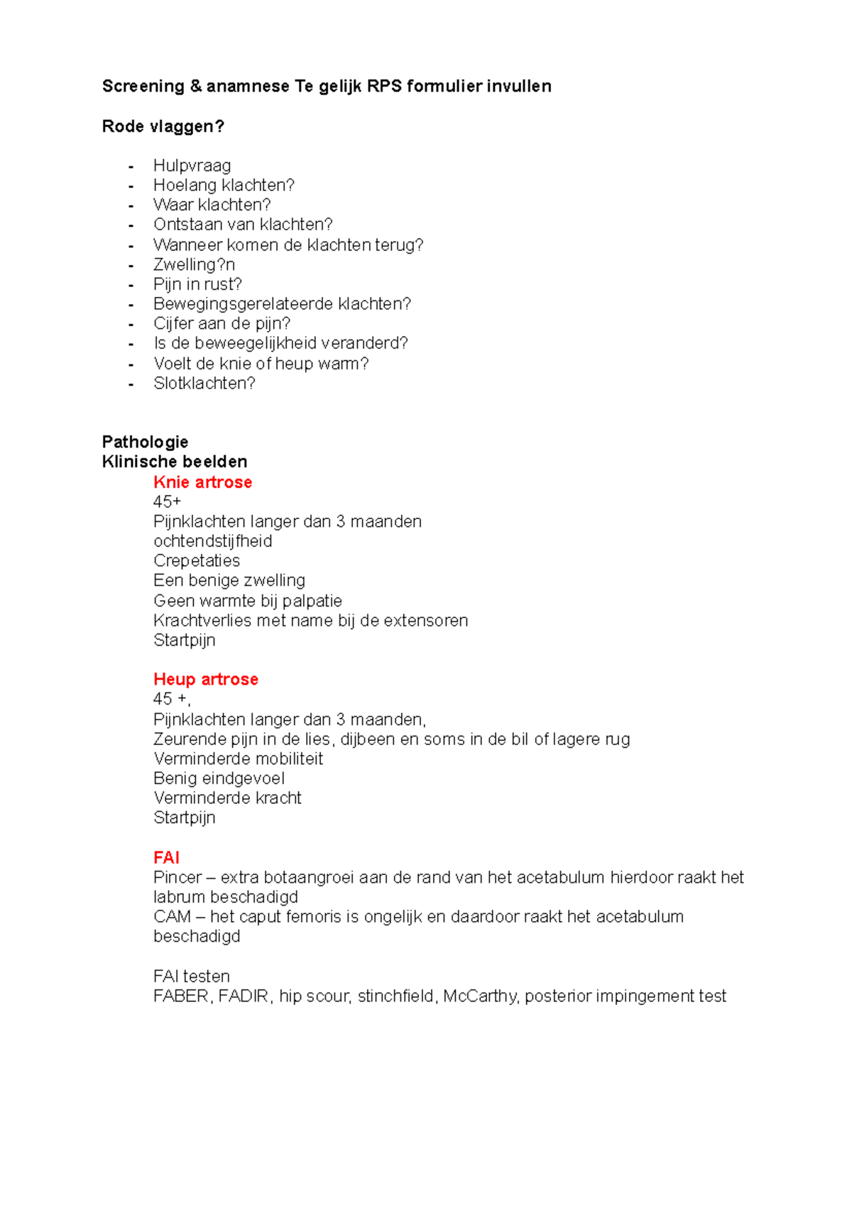 Praktijktoets 5 - Screening & anamnese Te gelijk RPS formulier invullen ...