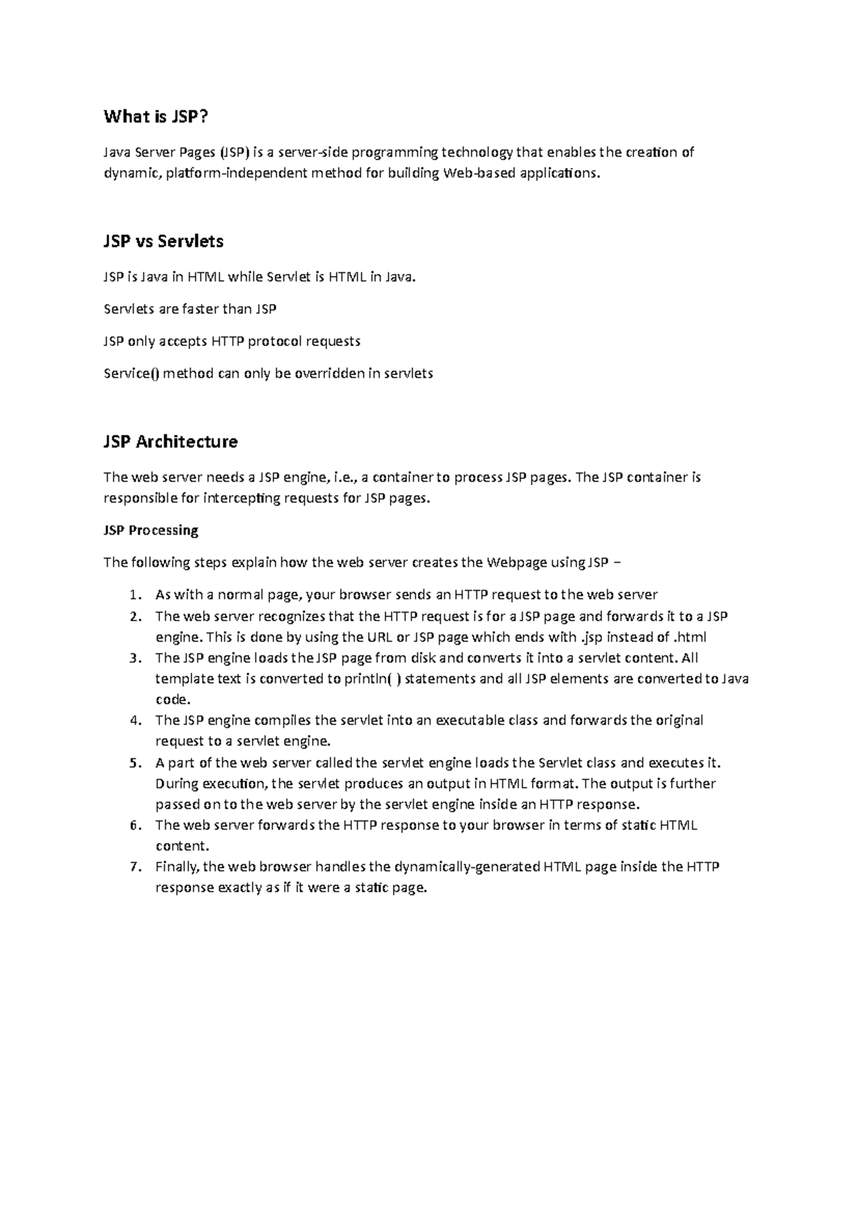 JSP - sdfka lkdjfa - What is JSP? Java Server Pages (JSP) is a server ...
